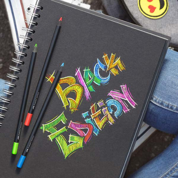 Faber Castell Black Edition Colour Pencils, Assorted Colours - 12 Pack