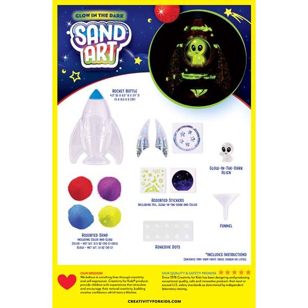 Faber Castell Creativity for Kids Glow in the Dark Sand Art Rocket Kit