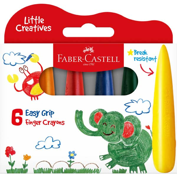 Faber Castell Little Creatives Easy Grasp Finger Crayons, Assorted Col