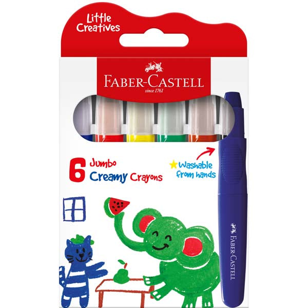 Faber Castell Little Creatives Jumbo Creamy Crayons, Assorted Colours