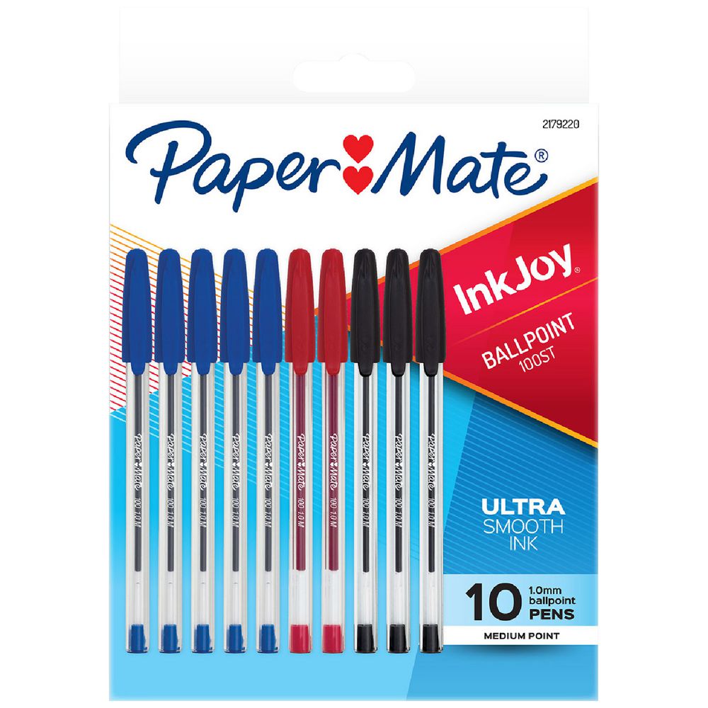 Papermate Inkjoy 100 Ballpoint Pen 1.0mm, Classic Assorted Colours - 1