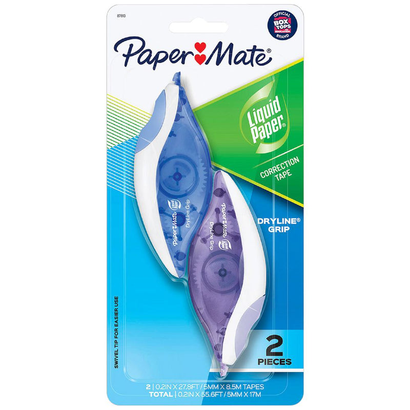 Liquid Paper Dryline Correction Tape 5mm x 8.5m, Blue - 2 Pack