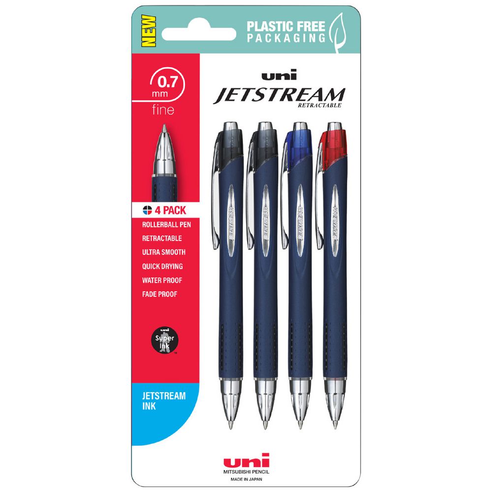 UNI Jetstream SXN217 Retractable Rollerball Pen 0.7mm, Assorted Colour
