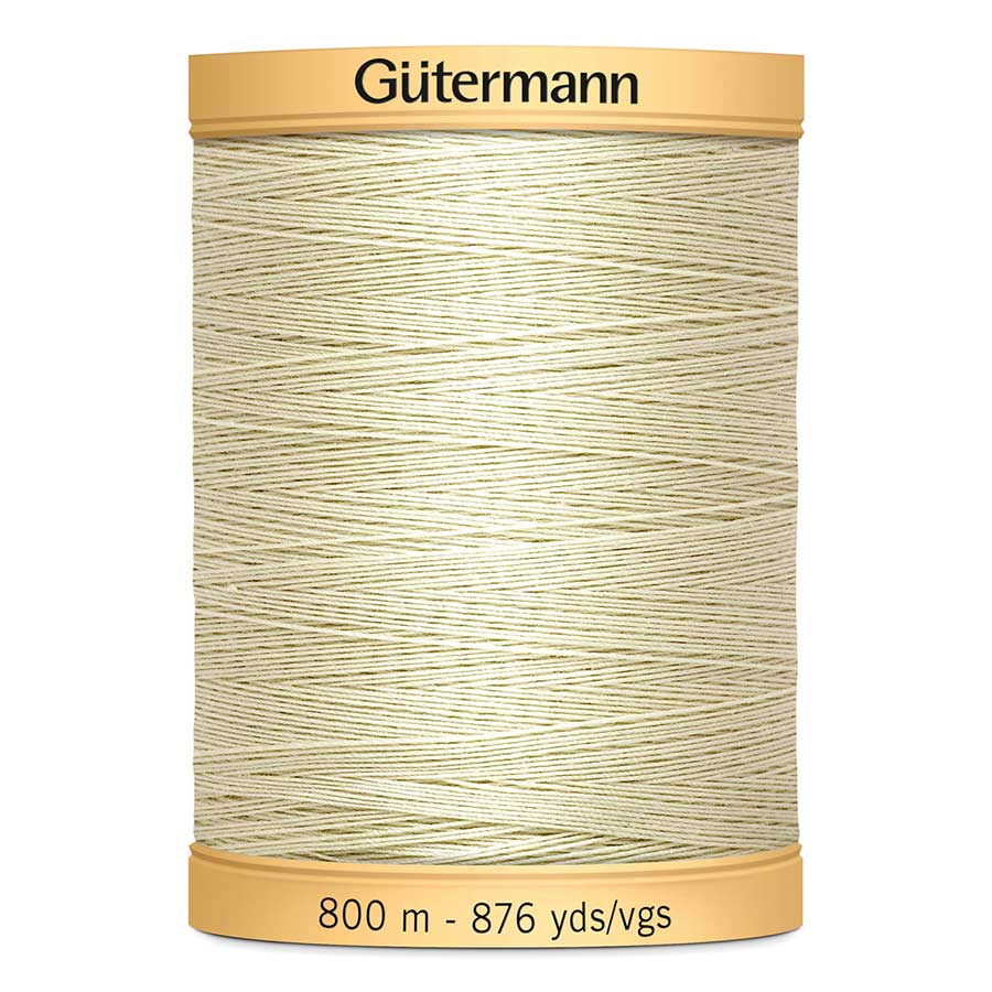 Gutermann 100% Natural Cotton Sewing Thread 800mt - 829 - Cream