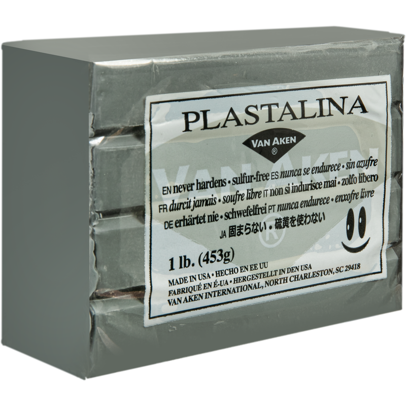 Plastalina Non-Hardening Modelling Clay 453g Silver Gray