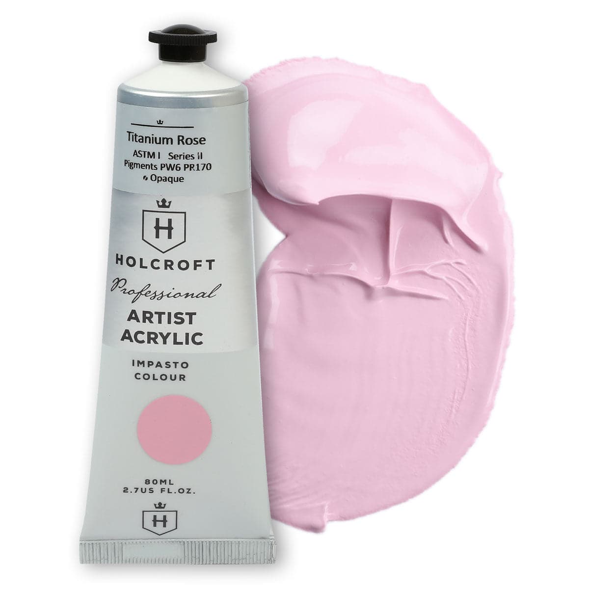 Holcroft Professional Acrylic Impasto Paint Titanium Rose S2 80ml