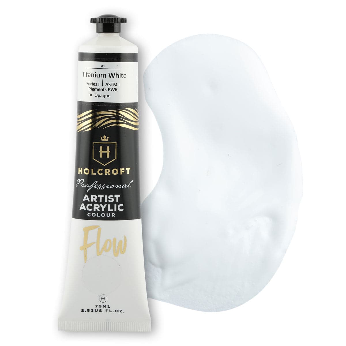 Holcroft Professional Acrylic Flow Paint Titanium White S1 ASTM1 75ml