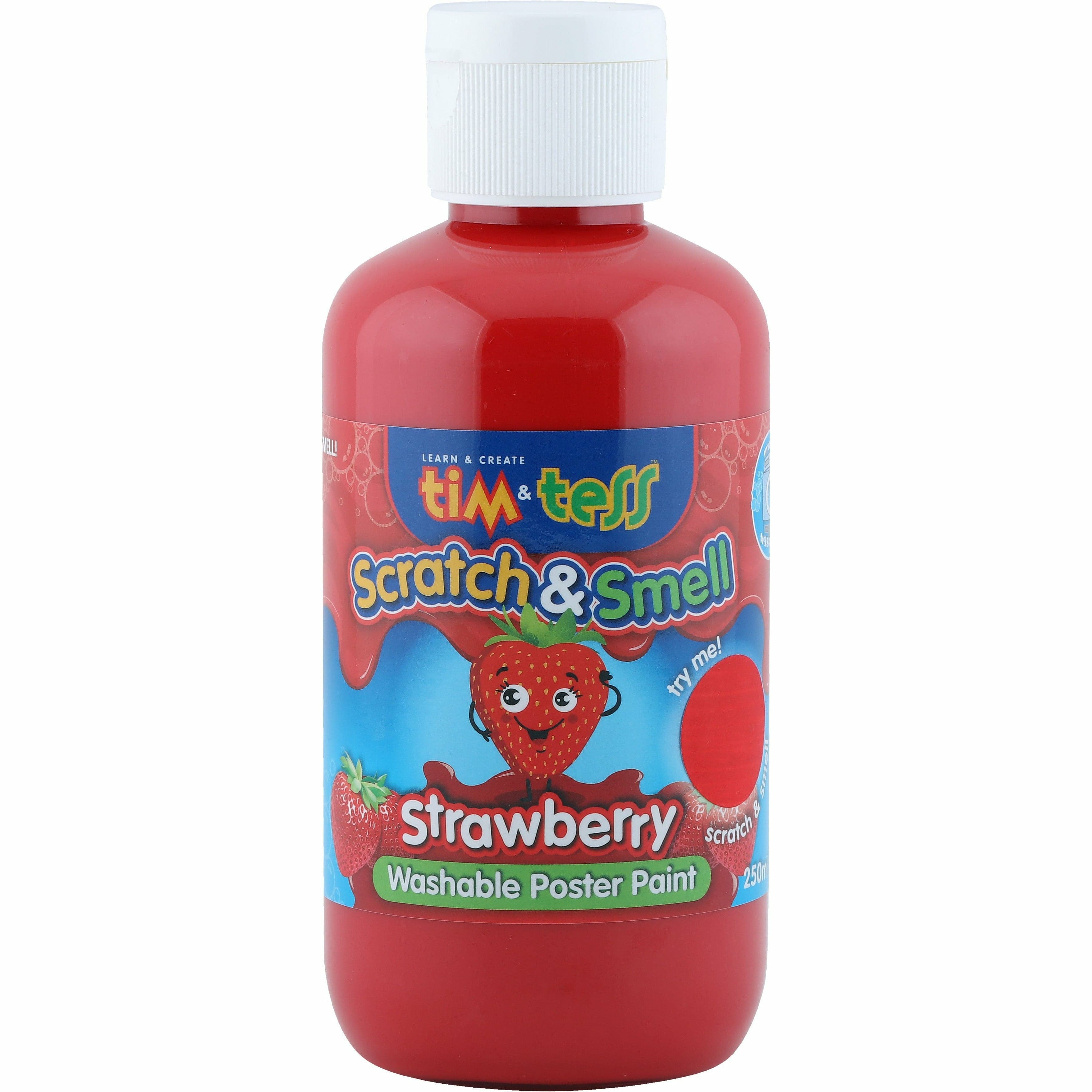 Tim & Tess Scratch & Smell Children's Washable Poster Paint Strawberry