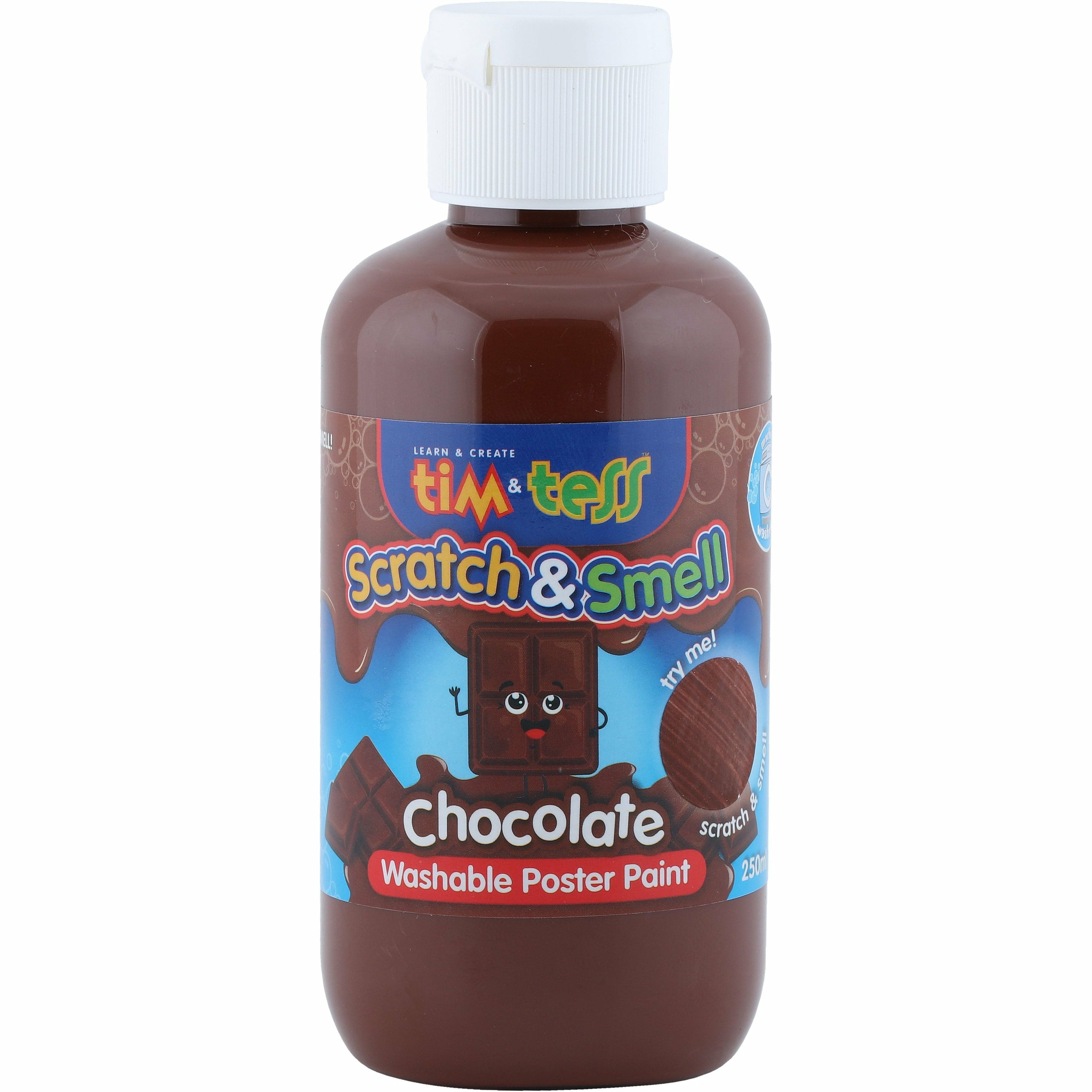 Tim & Tess Scratch & Smell Children's Washable Poster Paint Chocolate