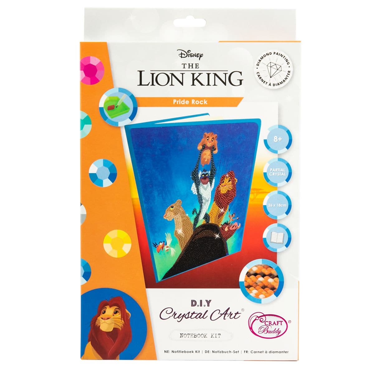 Craft Buddy Disney Crystal Art Notebook-Pride Rock (26x18cm)