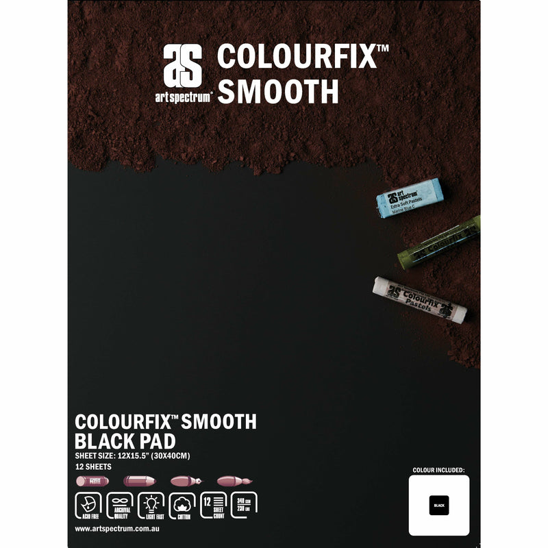 Colourfix Smooth 12 Sheet Pad 30 x 40cm - Black