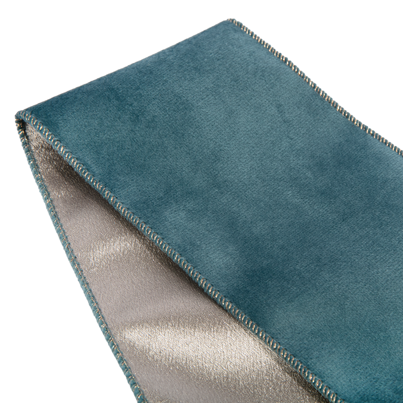 Powder Blue Velour Double Sided Wire Edge Tree Ribbon 10cm x 10m