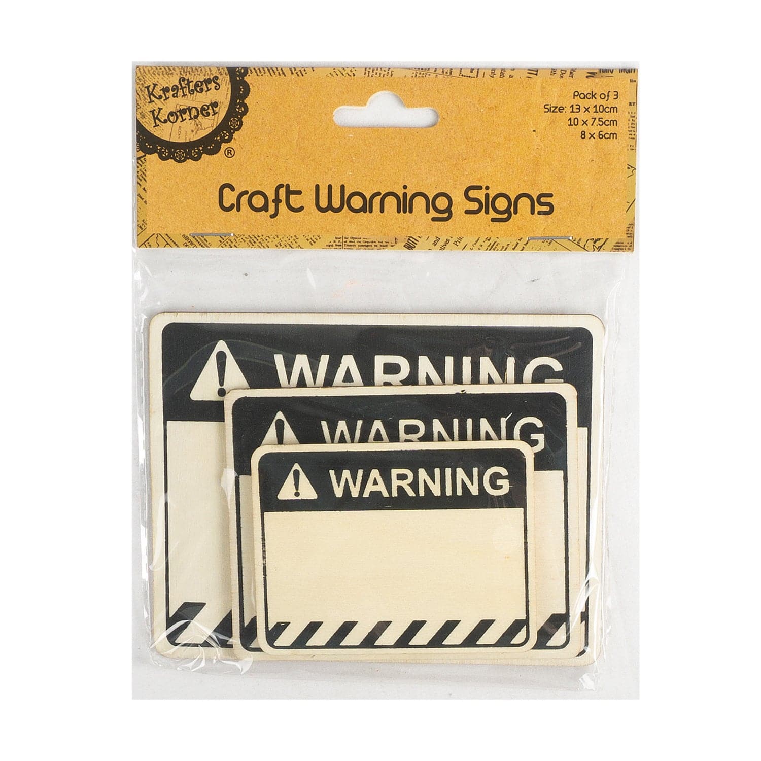 Krafters Korner Wooden Craft Warning Signs 3 Pack