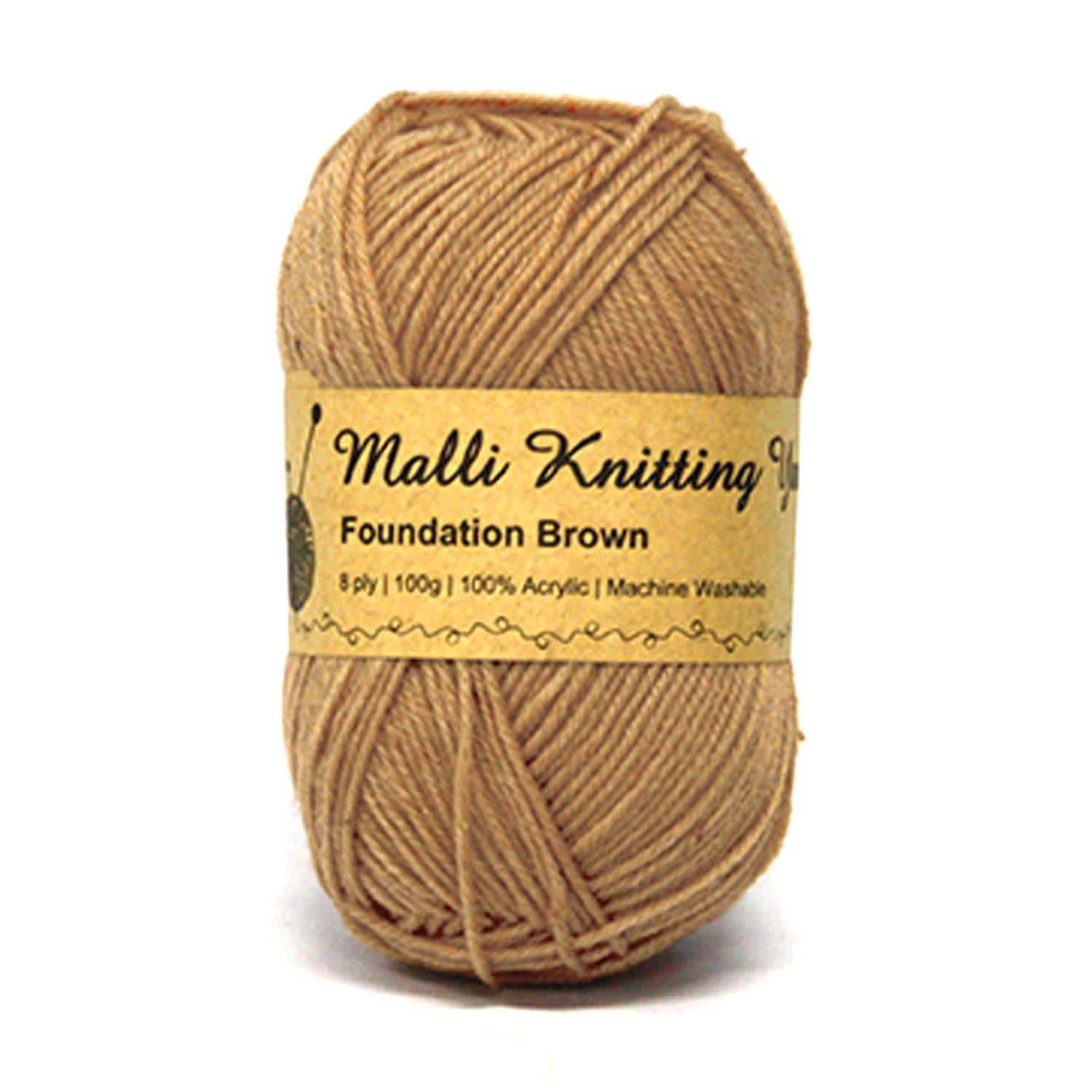 Malli Knitting Yarn-Foundation Brown 100g